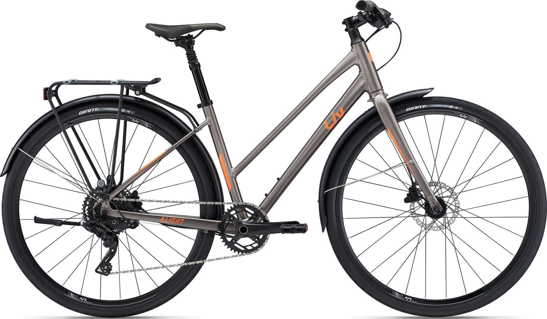 Giant Liv Alight 2 City Disc - 1X 2023 - Sølv – Bikeland